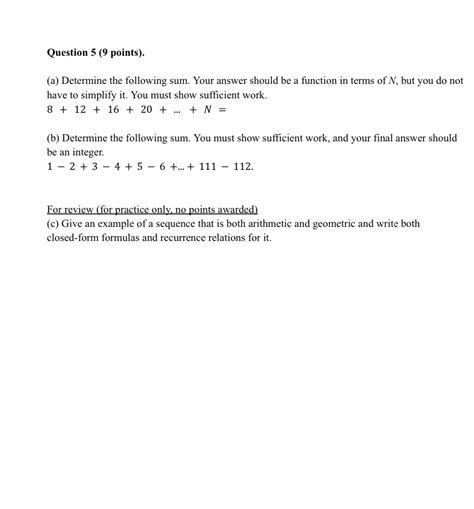 solved question 5 9 ﻿points a ﻿determine the following