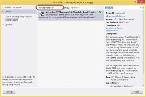 Async Pack For Visual Studio 2012 Why Its Useful Also For Windows