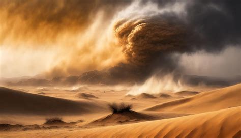 Premium Photo Digital Art Of A Desert Landscape Engulfed In A