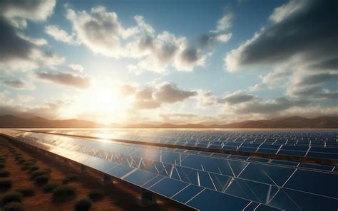 Premium AI Image An Advanced Solar Farm Harnessing Sunlight