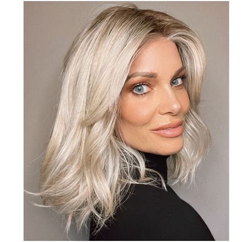 Carli Mid Length Synthetic Wig Beach Waves Curtain Bangs Mono Cap Wide