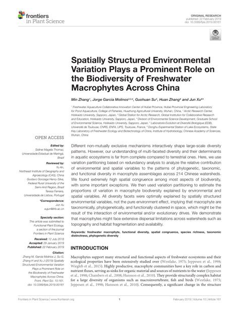 Pdf Spatially Structured Environmental Variation Plays A Prominent Role On The Biodiversity Of