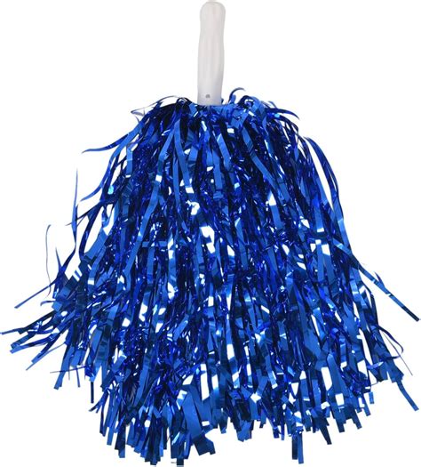 Hanfairs 24pcs Cheerleading Poms Metallic Foil Cheer Poms With Plastic