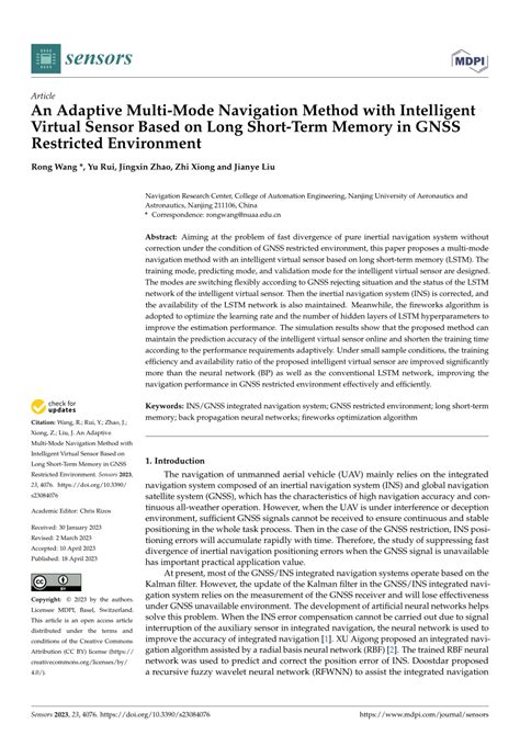 Pdf An Adaptive Multi Mode Navigation Method With Intelligent Virtual Sensor Based On Long
