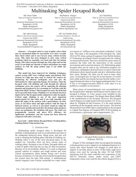 Pdf Multitasking Spider Hexapod Robot