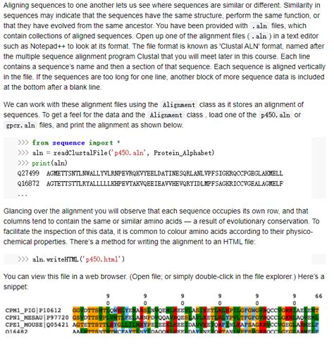 aligning sequences to one another lets us see where