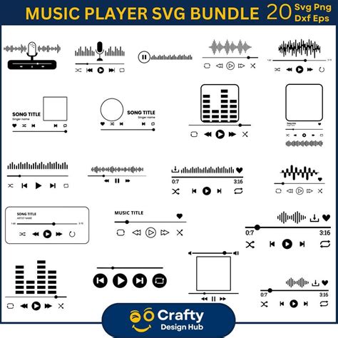 Music Player Buttons Svg Spotify Playlist Symbols Play Pause Control