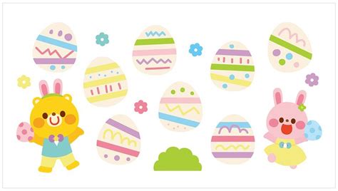 かわいい♡イースターの壁面飾り／カッティングマシンで簡単保育室飾り イラストレーター イシグロフミカ Nowanowan かわいい