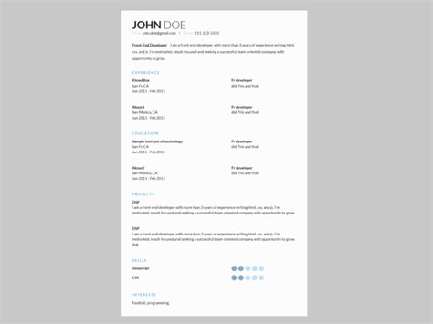 Simple Cv In Html With Source Code W3frontend