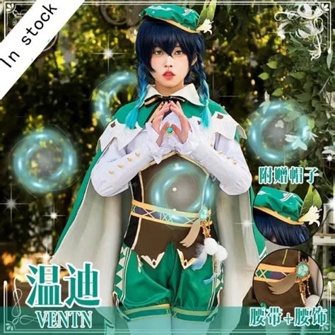 Genshin Impact Venti Cosplay Costume Outfit God Of Wind Halloween