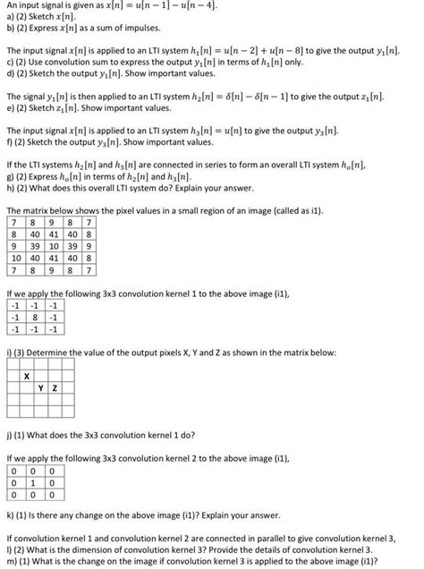 Solved An Input Signal Is Given As X N U N1 U N4 A Chegg Com