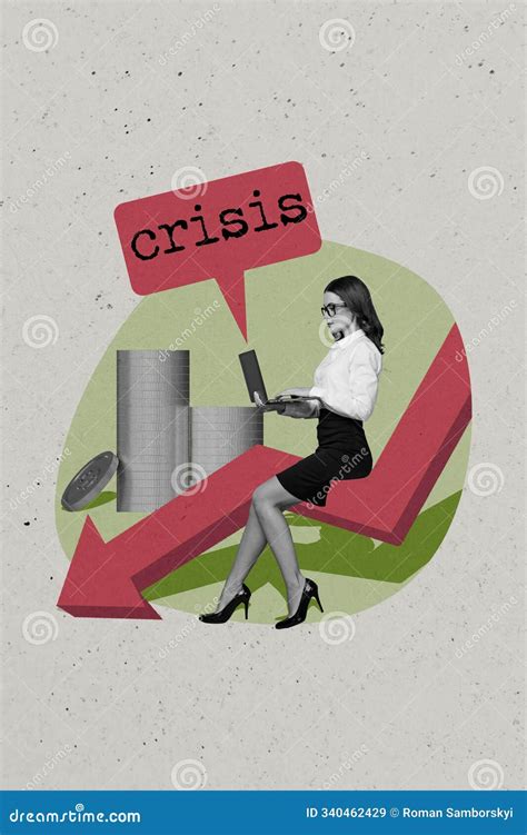 Composite Trend Artwork Sketch Image Photo Collage Of Crisis Banner Decrease Loss Money