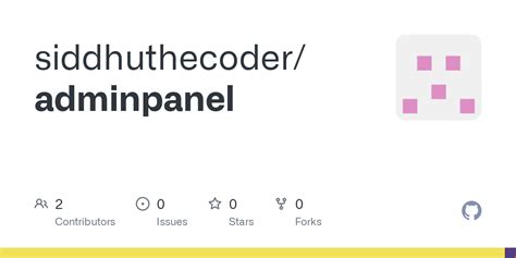 Github Siddhuthecoderadminpanel