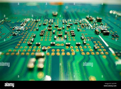 Computer Motherboard Close Up Computer Circuit Board With Electrons Electronic Circuit Board