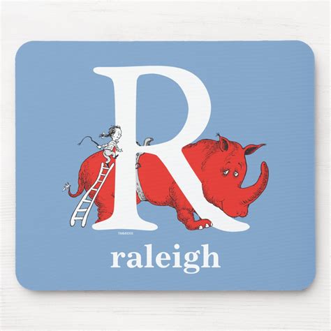 Dr Seuss S ABC Letter R White Add Your Name Mouse Pad Zazzle
