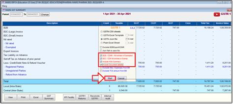 how to generate gstr 1 in json file in marg software