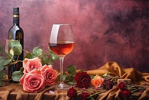 Premium Ai Image Romantic Holiday Composition With Wine Glass And
