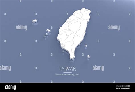 Mapa de Taiwán mapas de representación 3d de países Fotografía de