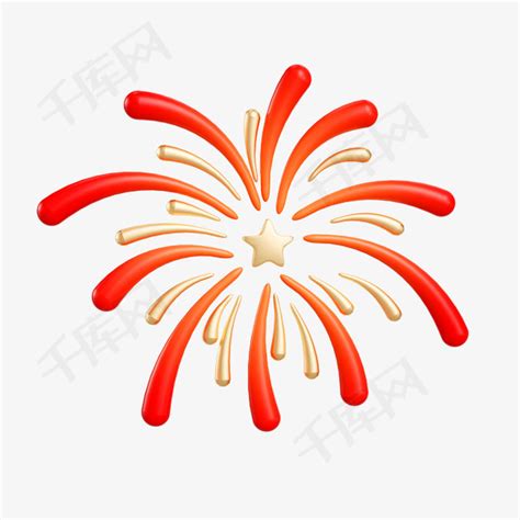 3d立体新年烟花素材图片免费下载 千库网