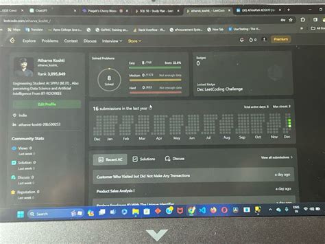 atharva koshti on linkedin hey just started with leetcode 💪
