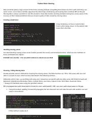 Python Data Cleaning Summary Docx Python Data Cleaning Data Scientists Spend A Large Amount Of