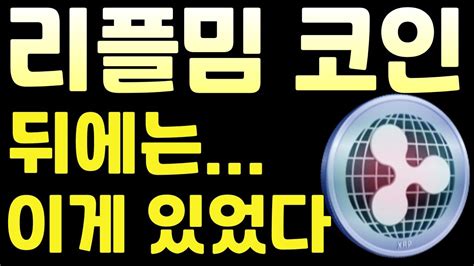 리플밈코인 뒤에는 이게 있었다 Youtube