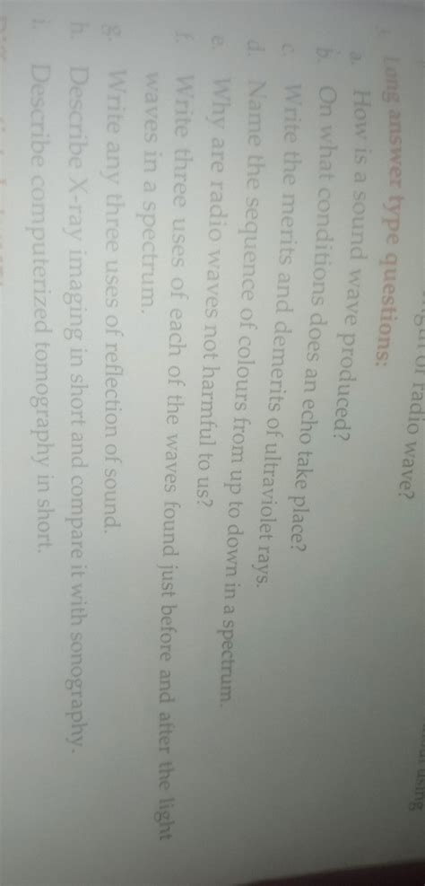 Radio Wave Long Answer Type Questions How Is A Sound Wave Produced B