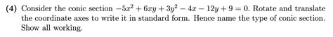 Solved Consider The Conic Section Chegg