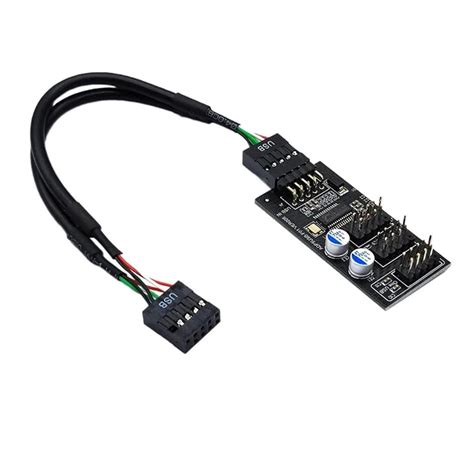 Motherboard Usb 20 Header Splitter 9 Pin 1 To 3 Female Extension Cable