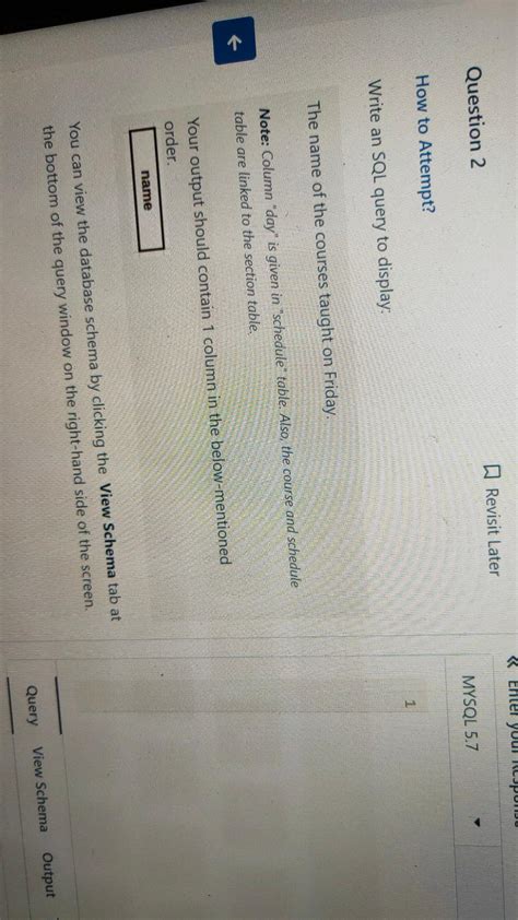 Solved Question 2 W Revisit Later How To Attempt Write An