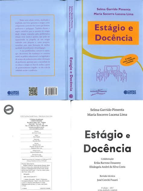 Livro Estágio E Docência Selma Garrido Pimenta E Maria Do Socorro