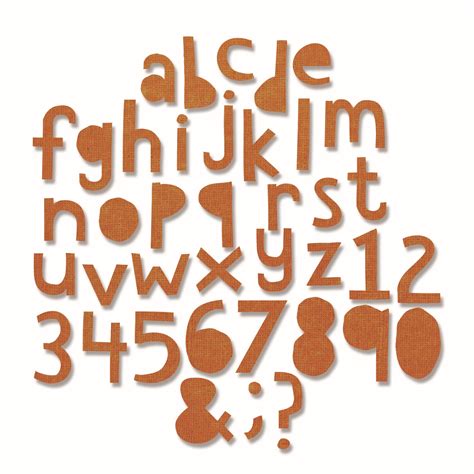 Sizzix Thinlits Die Set 102pk Alphanumeric Cutout Lower 34″tall By