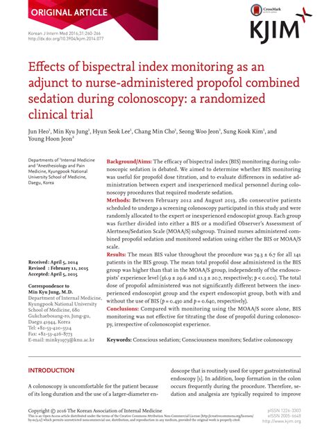 Pdf Effects Of Bispectral Index Monitoring As An Adjunct To Nurse