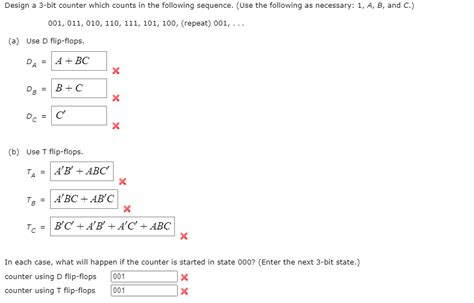Solved Design A 3 Bit Counter Which Counts In The Following