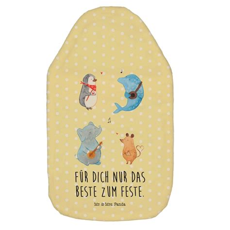 Mr And Mrs Panda Wärmflasche Big Band Gelb Pastell Geschenk Gute