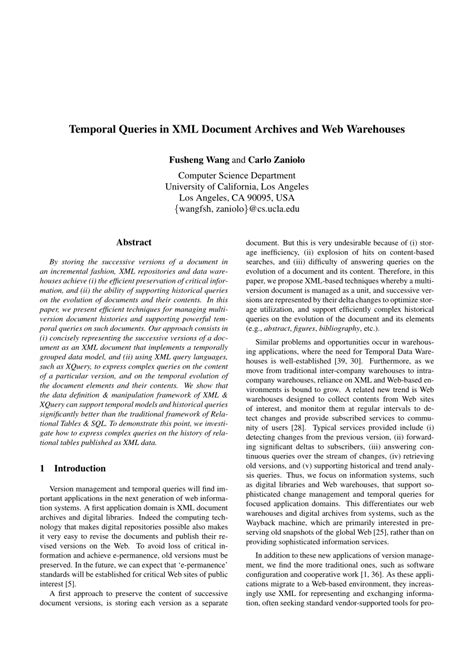 pdf temporal queries in xml document archives and web warehouses