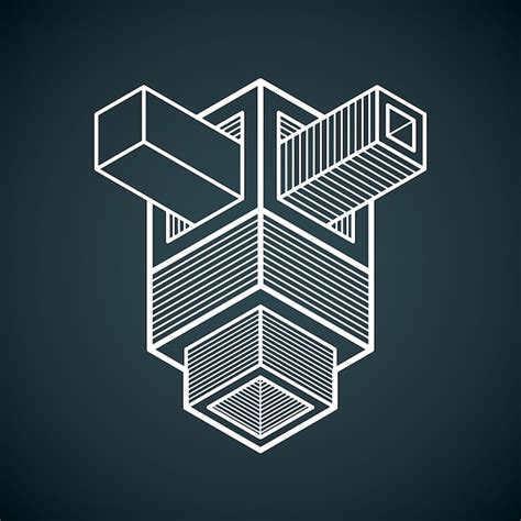 Premium Vector Engineering Abstract Shape 3d Vector Polygonal Figure