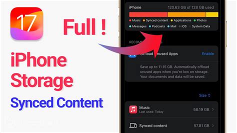 IPhone Storage Full After Updating IOS 17 Synced Content Full YouTube