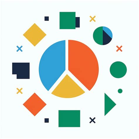 A Vibrant And Colorful Pie Chart Divided Into Three Segments Premium