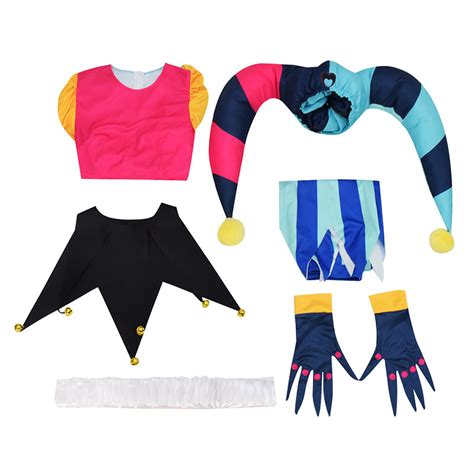 Helluva Boss Fizzarolli Cosplay Hazbin Hotel Costume Red Clown Suit Wi