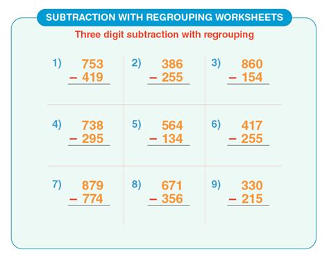 Master 3 Digit Subtraction With Regrouping Free Worksheets For Practice