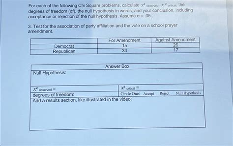 Solved For Each Of The Following Chi Square Problems Chegg