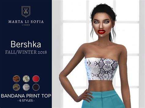 Martalisofias Marta Li Bershka Animal Print Bandana Top Sims 4