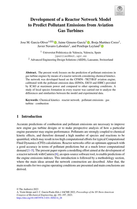 Pdf Development Of A Reactor Network Model To Predict Pollutant