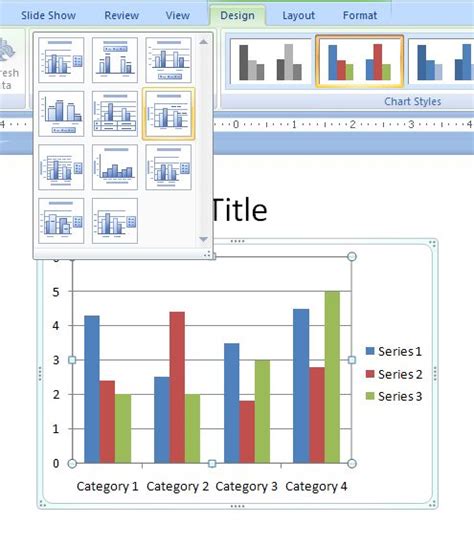 POWERPOINT Select The Chart Click The Design Tab Under Chart Tools Click The Chart Layout You