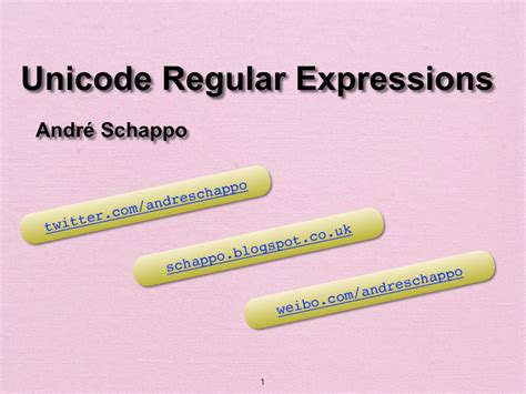 Unicode Regular Expressions Speaker Deck
