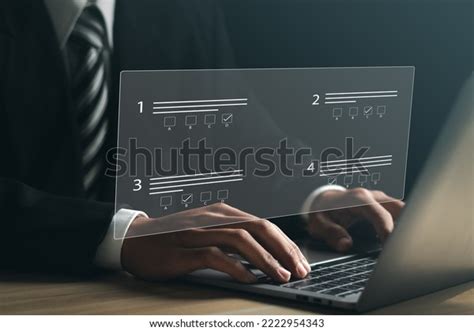 Questionnaire Checkboxes Filling Survey Form Online Stock Photo Shutterstock