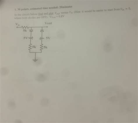 solved in the circuit below find and plot v out versus v in