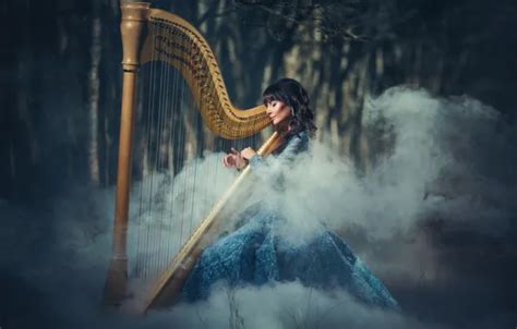 Wallpaper Girl Trees Pose Fog Mood Model Smoke Portrait For