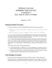 Asg1 Pdf McMaster University SFWRENG 3DB3 Fall 2022 Assignment 1 Due
